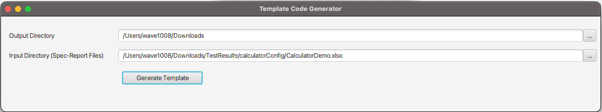 Template Code Generatorを使用する Classic